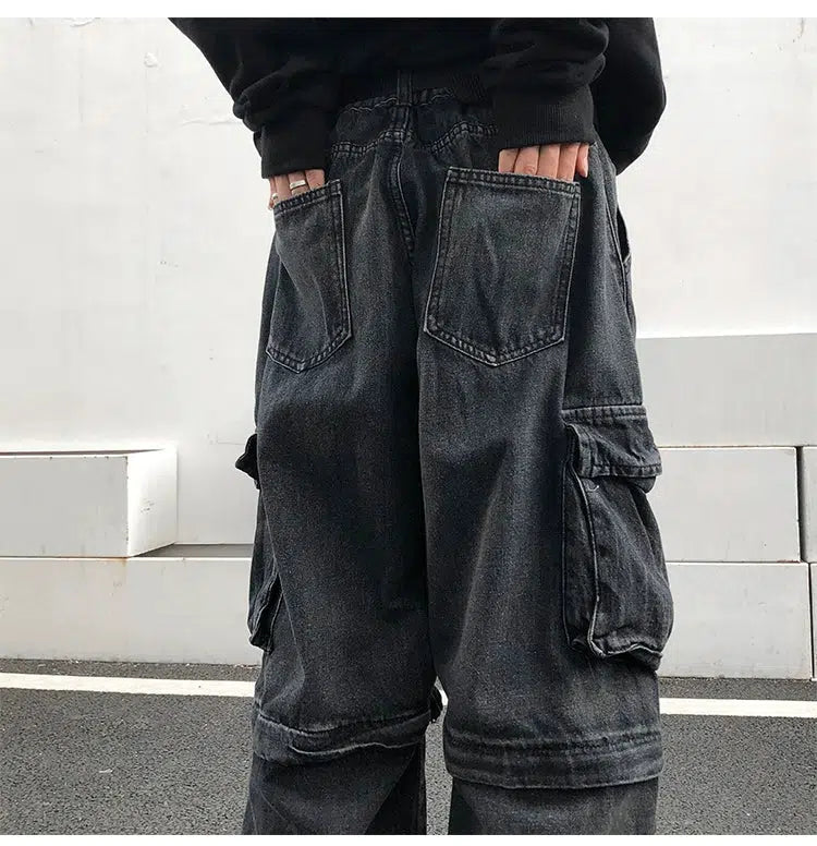 Black Denim Cargo Pants – The Korean Fashion