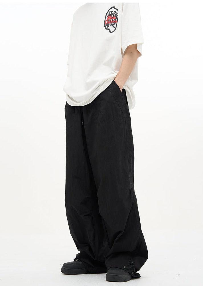 Drawstring-Wide-Cut-Parachute-Pants – The Korean Fashion