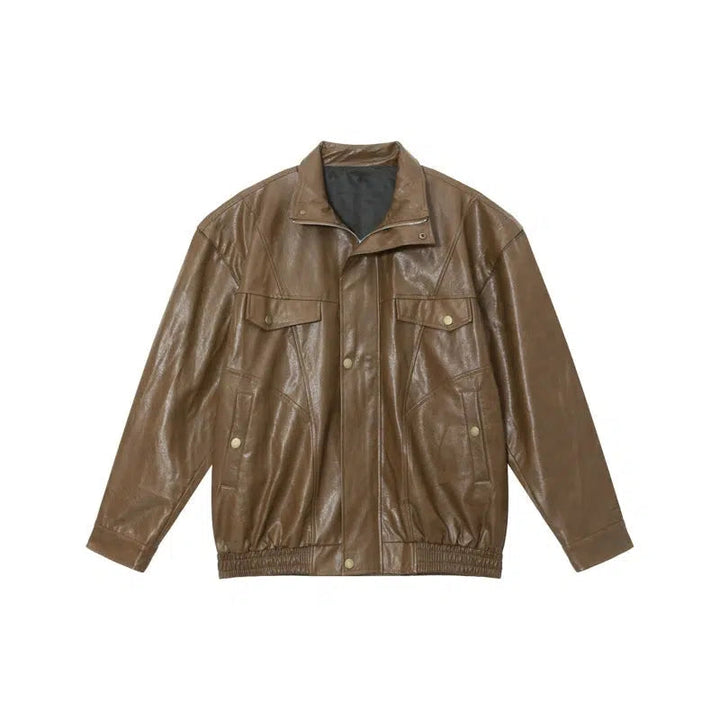 Stylish Pockets Leather Jacket – The Korean Fashion Stylish Pockets Leather Jacket – The Korean Fashion