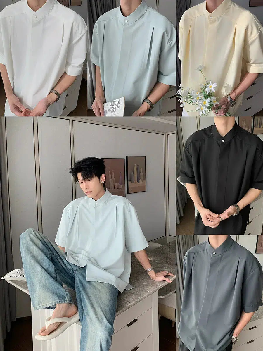 Casual-Japanese-Collar-Short-Sleeve-Shirts – The Korean Fashion